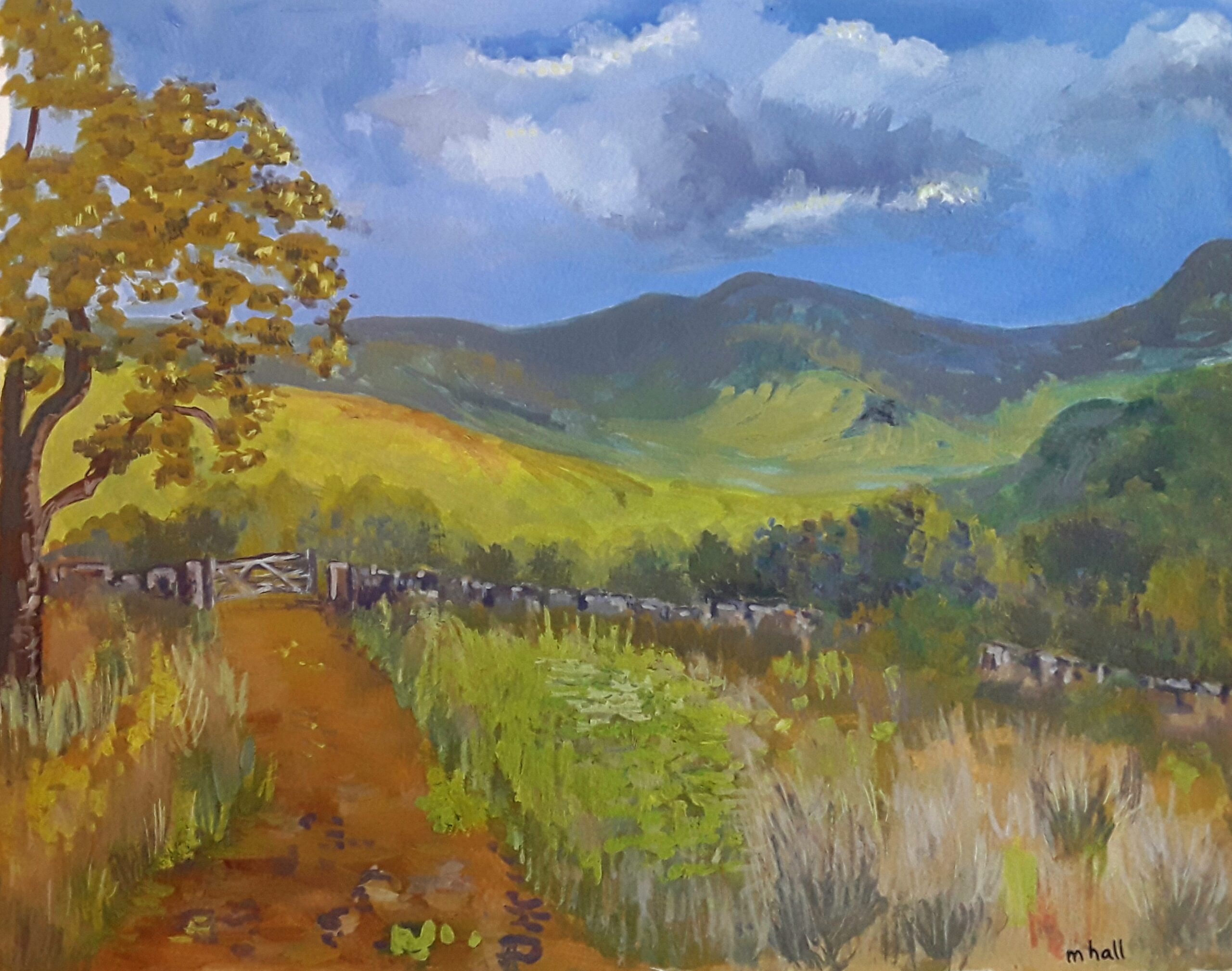 Beautiful Dales Landscape in Gouache - Margaret Hall Fine Art